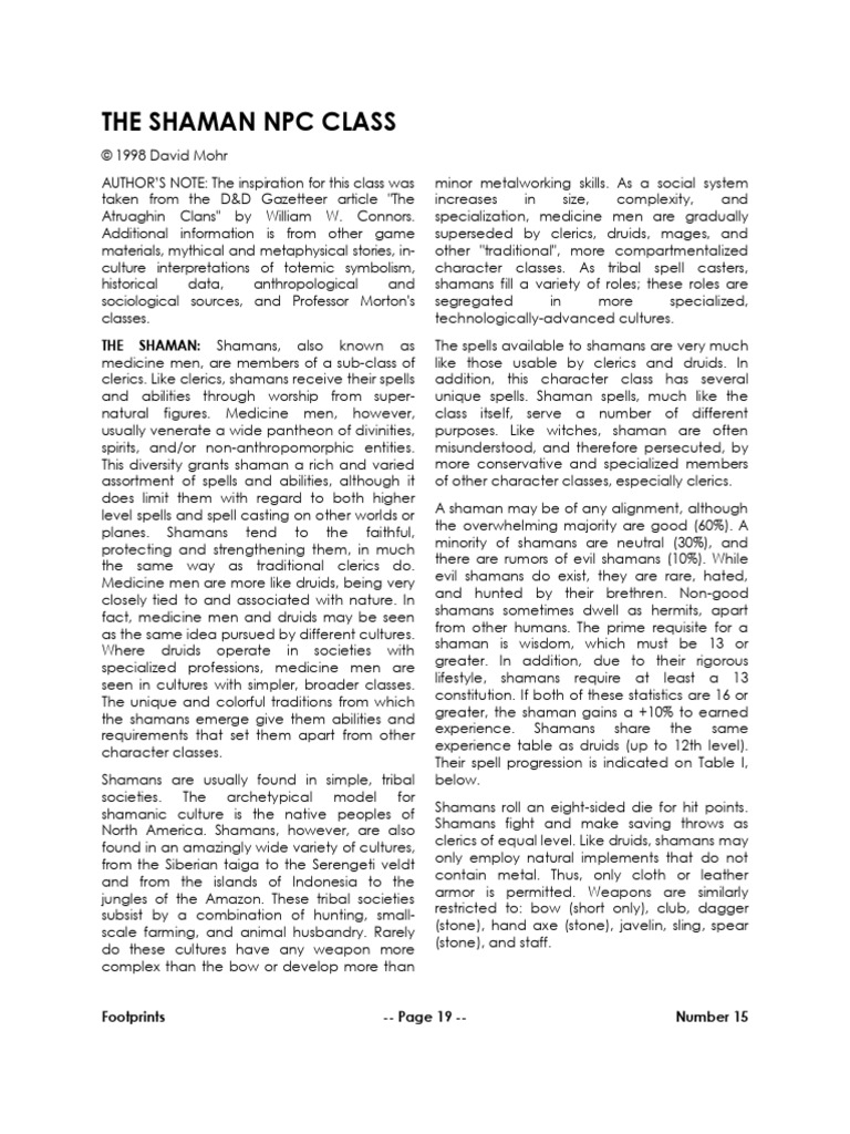 Shaman Class | PDF | Shamanism | Ghosts