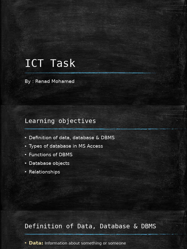 ICT Task | PDF | Databases | Microsoft Access