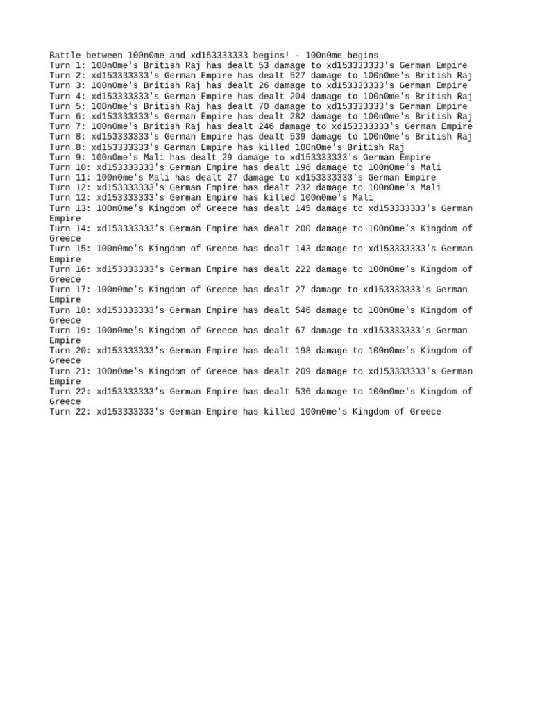 Battle Log | PDF
