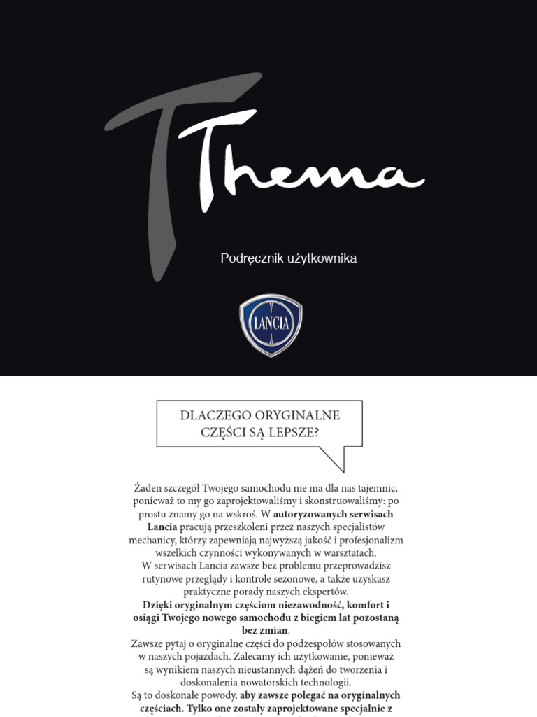 Instrukcja Obslugi PL - Lancia Themachrysler 300c 2 Gen | PDF