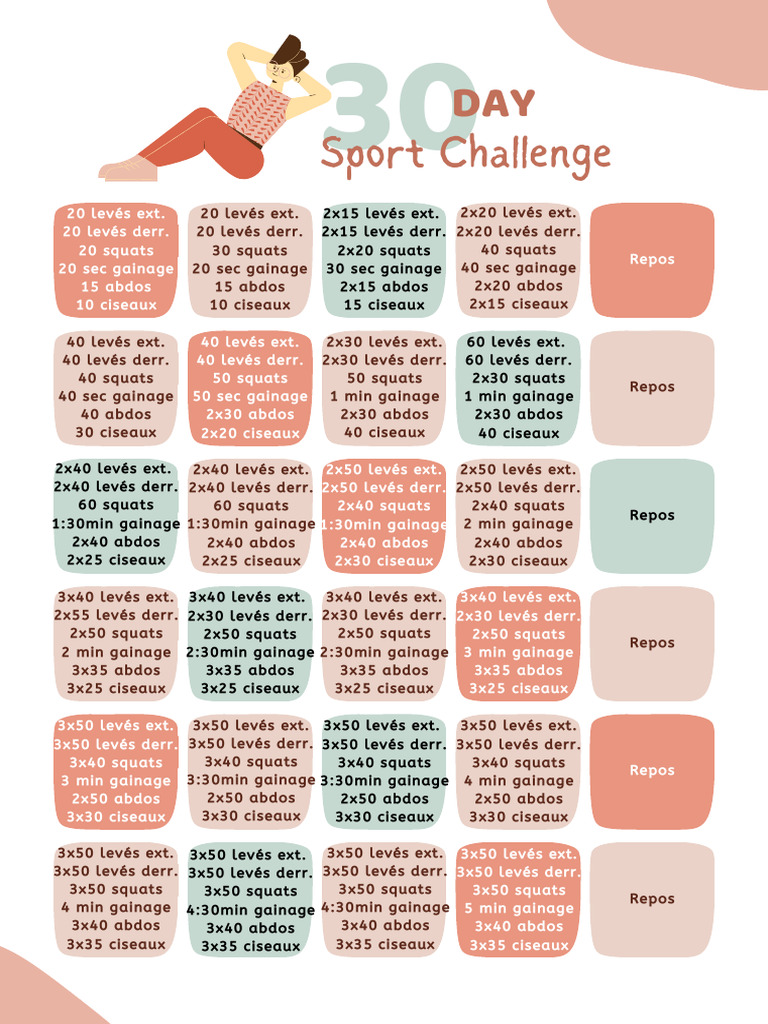 30-Day Sport Challenge Workout Plan | PDF