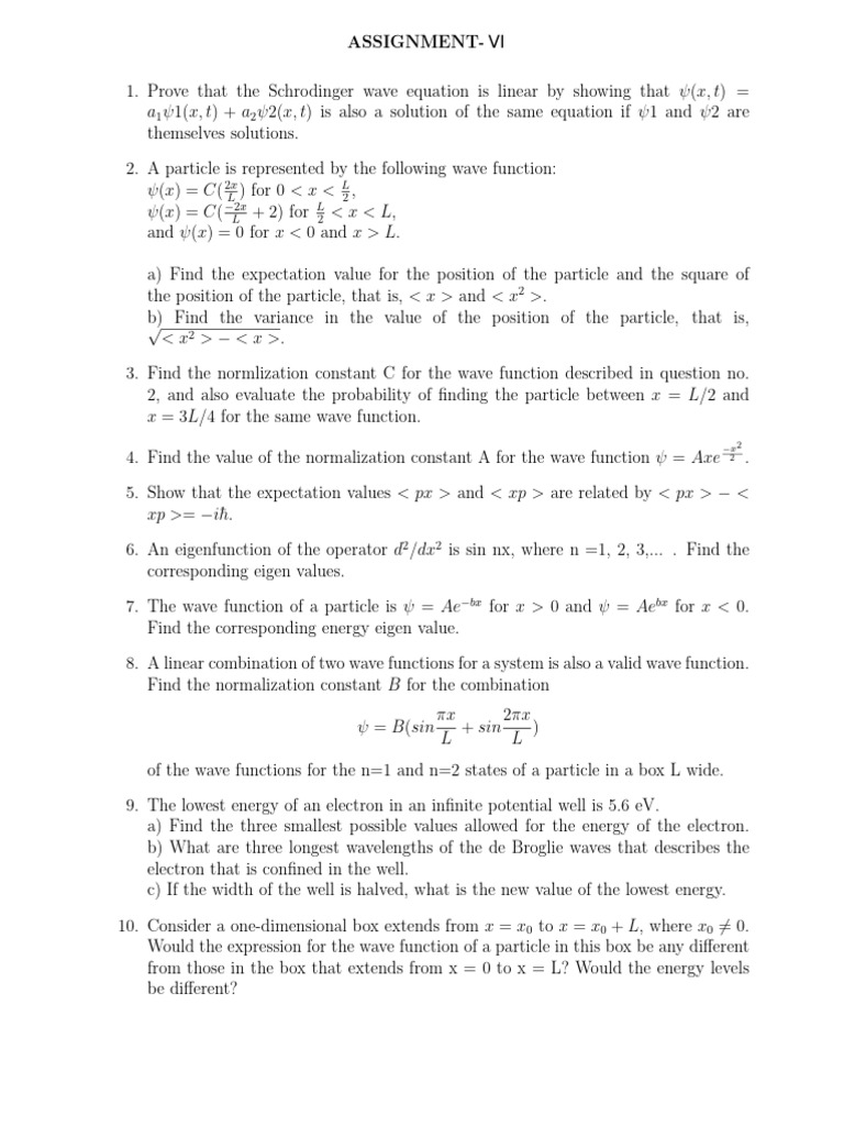 1729493034923_assignment_6 | PDF | Wave Function | Waves