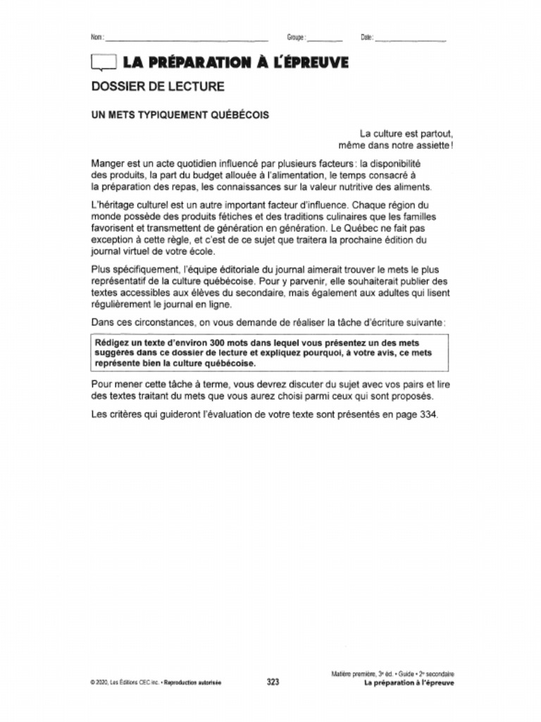 Corpus Bouffe Québecoise | PDF