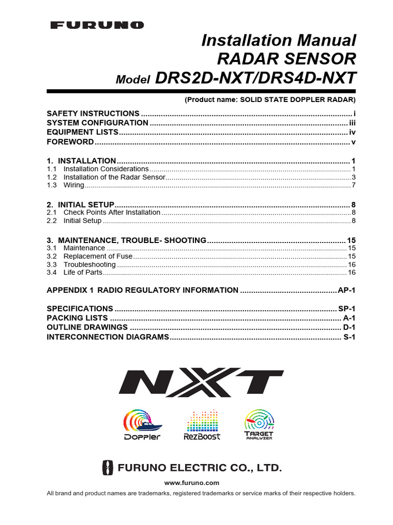 DRS2D/4D-NXT Installation Manual | PDF | Radar | Electromagnetic ...