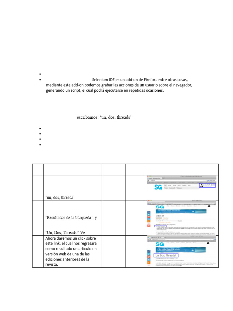 Pruebas Unitarias | PDF | Selenio (software) | Tecnologías de la información