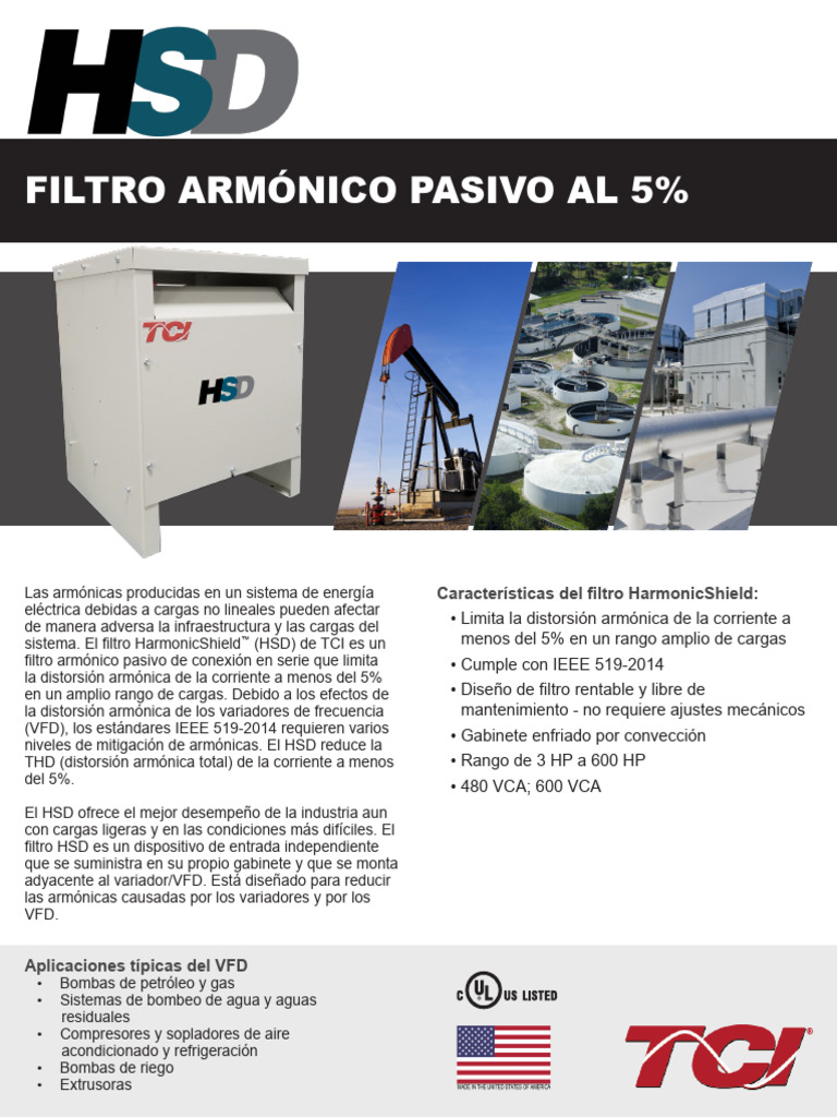 Hsd-Brochure - Ver-2-Sp Filtro Armonicas | PDF | Ingenieria Eléctrica | Electrónica