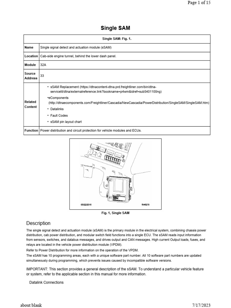 Freightliner Cascadia sSAM Overview | PDF | Switch | Information