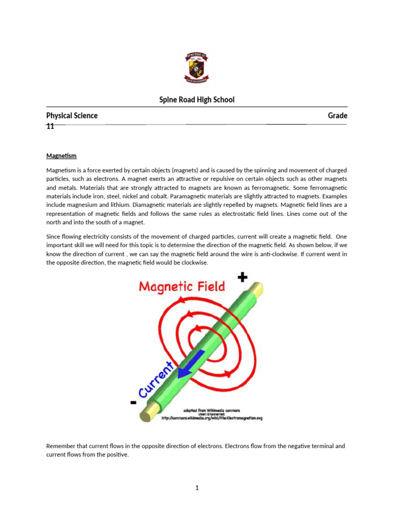 Grade 11 Magnetism Overview | PDF | Magnetic Field | Magnetism