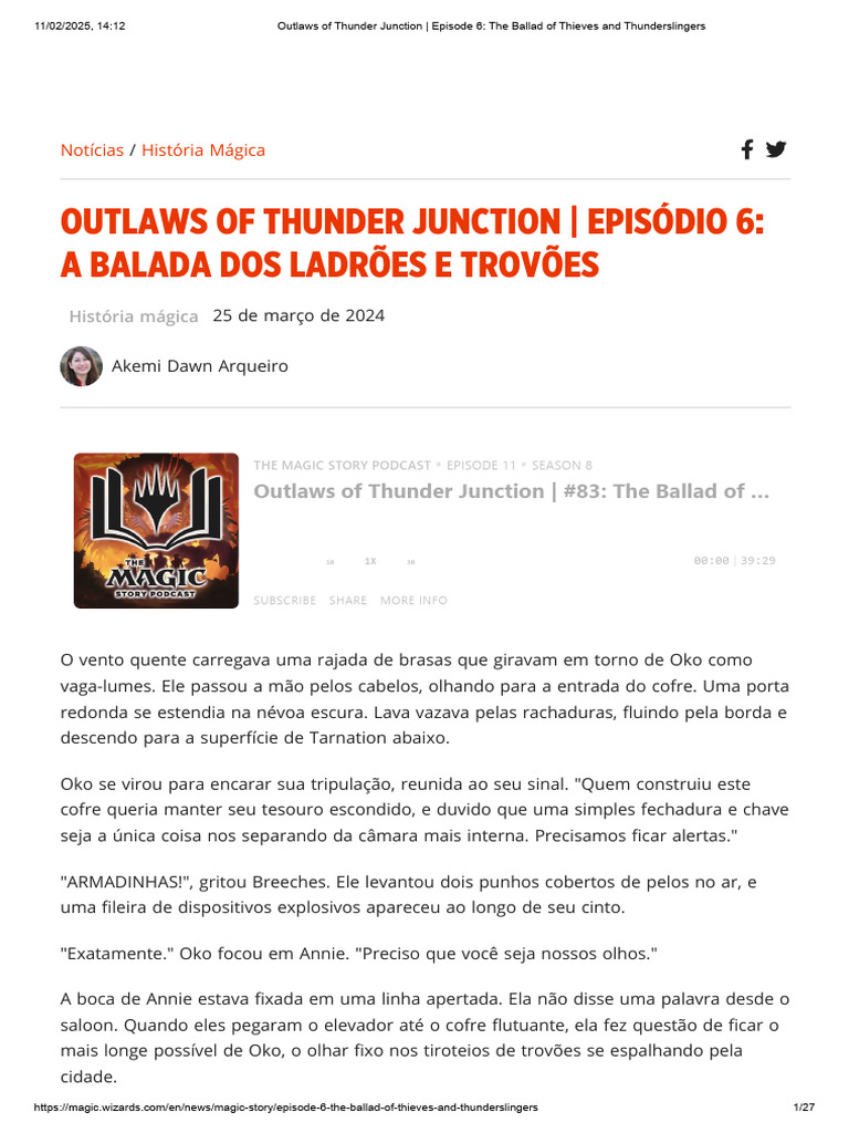 Outlaws of Thunder Junction - Episode 6 - The Ballad of Thieves and ...