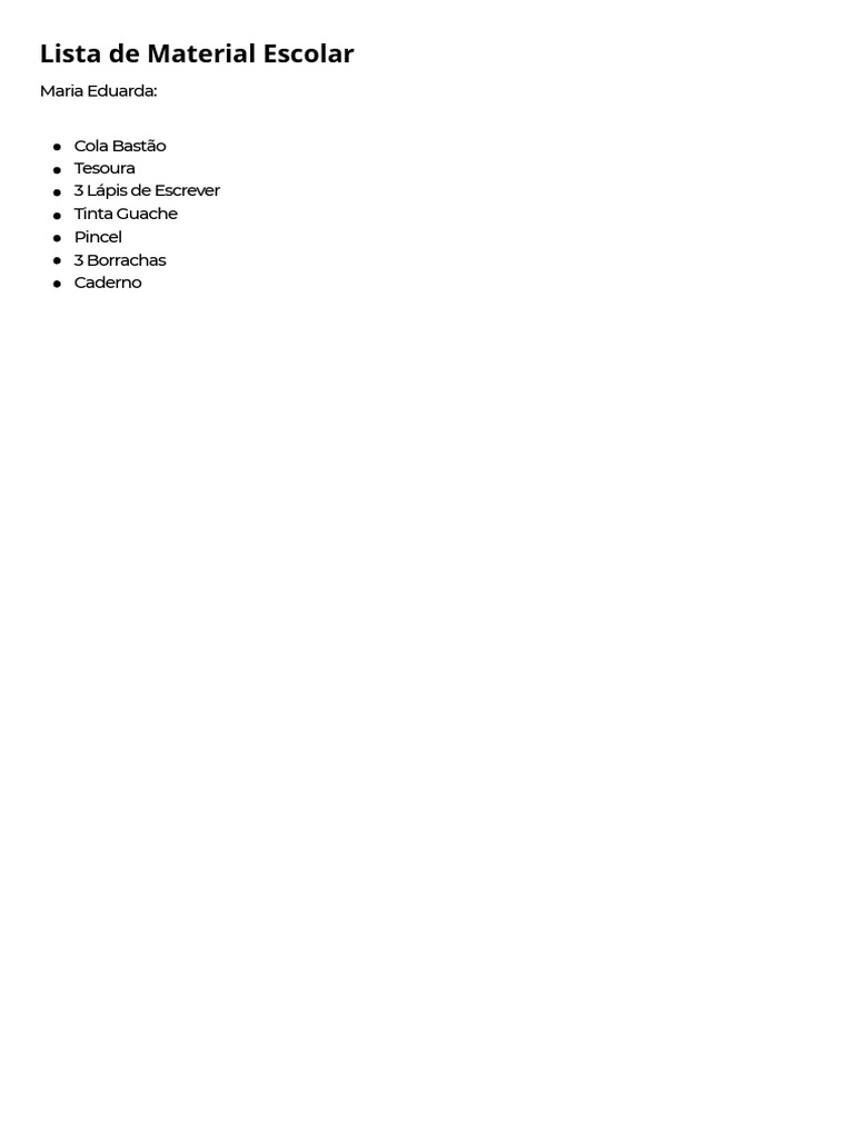 Lista de Material Escolar PDF | PDF