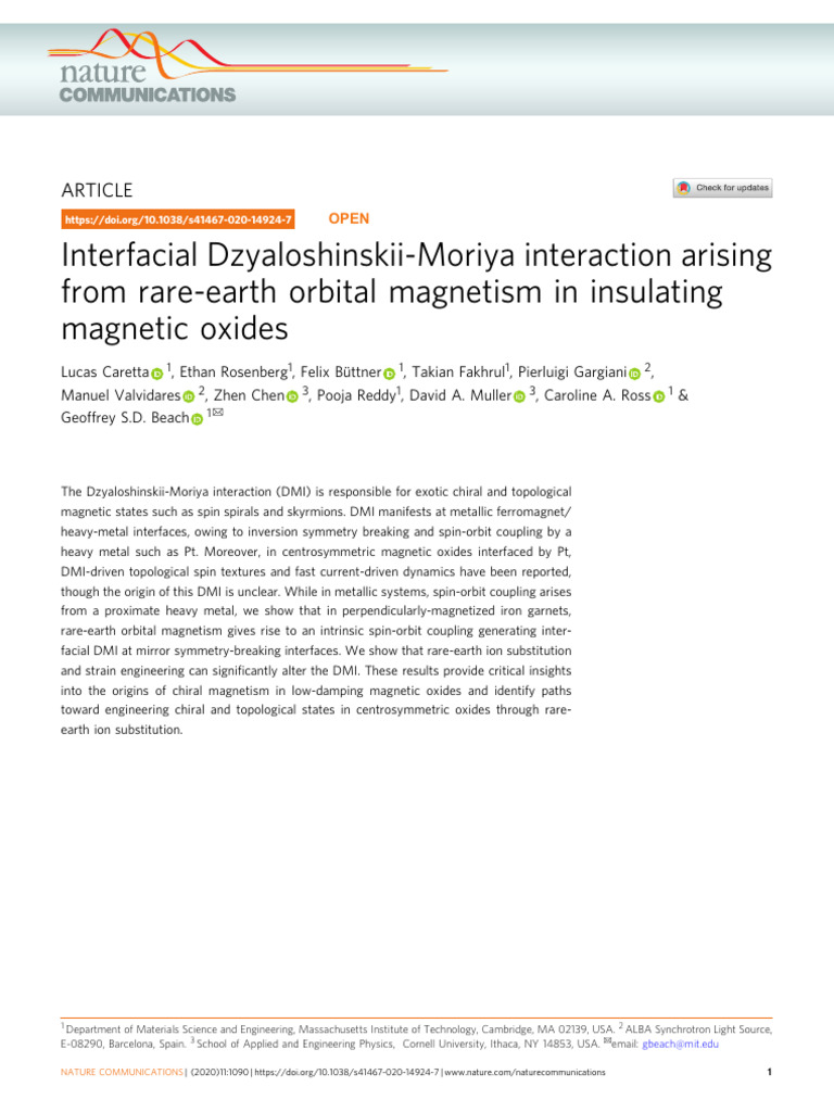 Interfacial Dzyaloshinskii-Moriya Interaction Arising From Rare-Earth Orbital Magnetism in ...