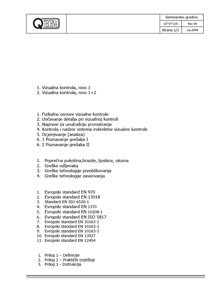 Vizualna Kontrola Skripta | PDF