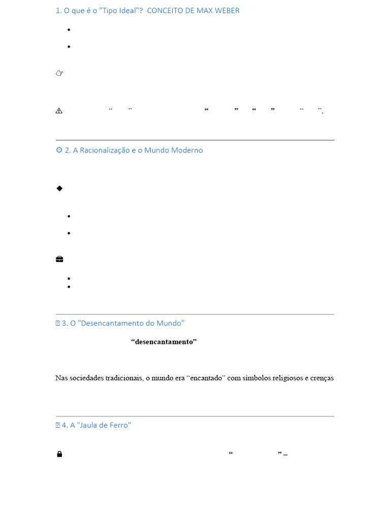 Tipos Ideais e Racionalização em Weber | PDF | Max Weber | Burocracia