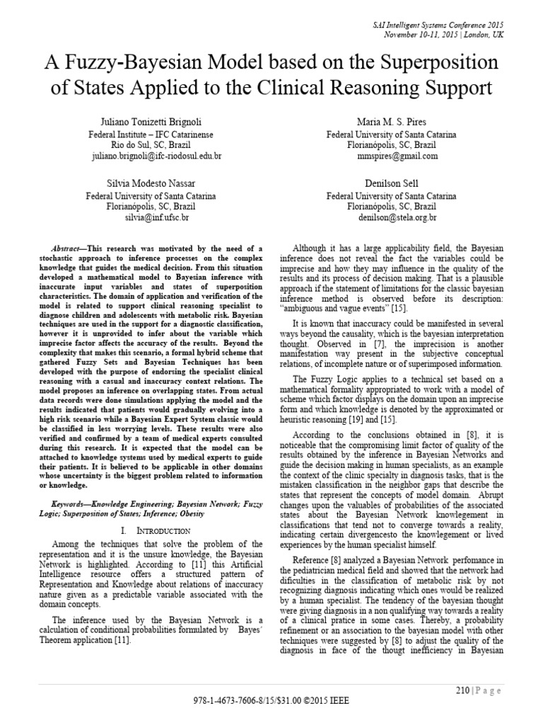 Fuzzy-Bayesian Model for Clinical Support | PDF | Bayesian Inference ...
