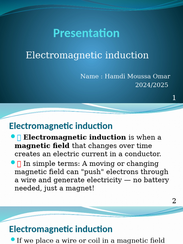 Presentation of Electromagnetic Inductance | PDF | Electromagnetic Induction | Inductance