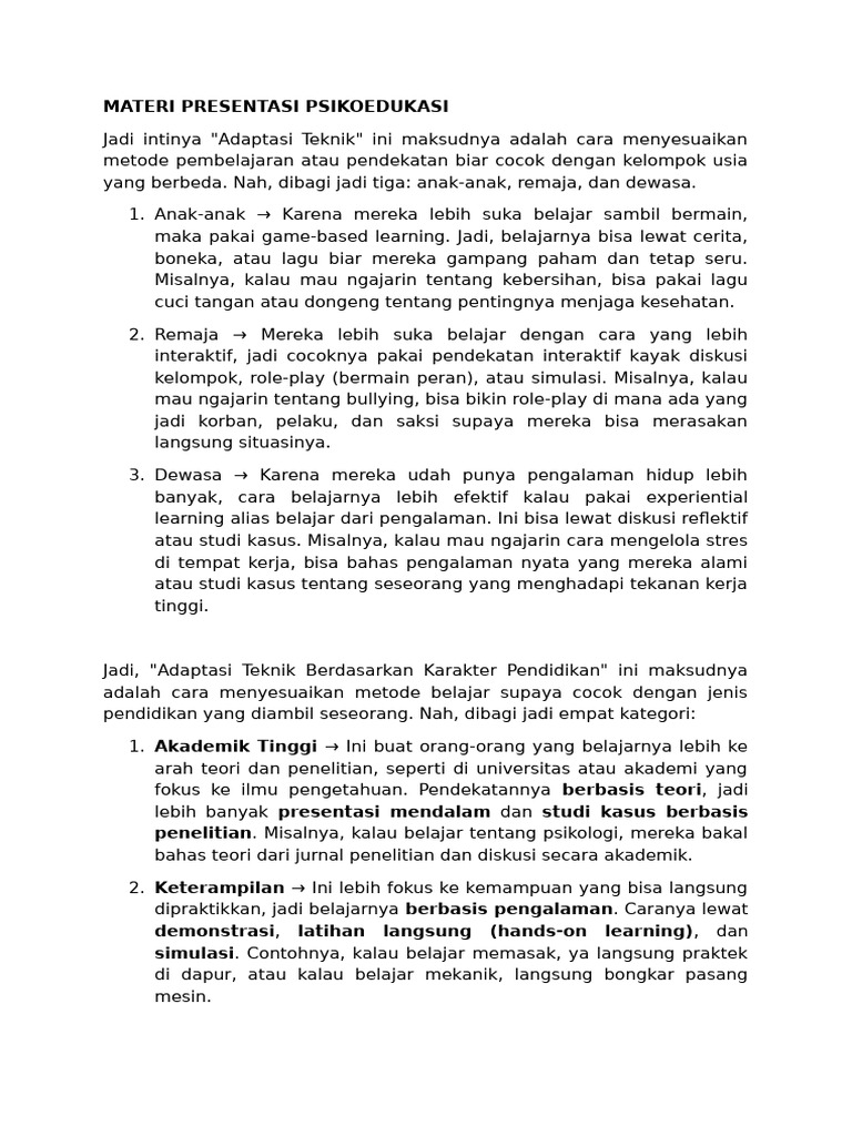 Materi Presen Psikoedukasi | PDF