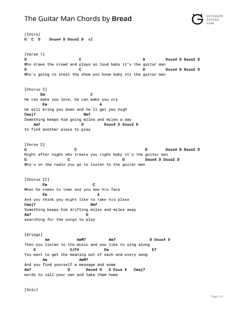 The Guitar Man Chords | PDF
