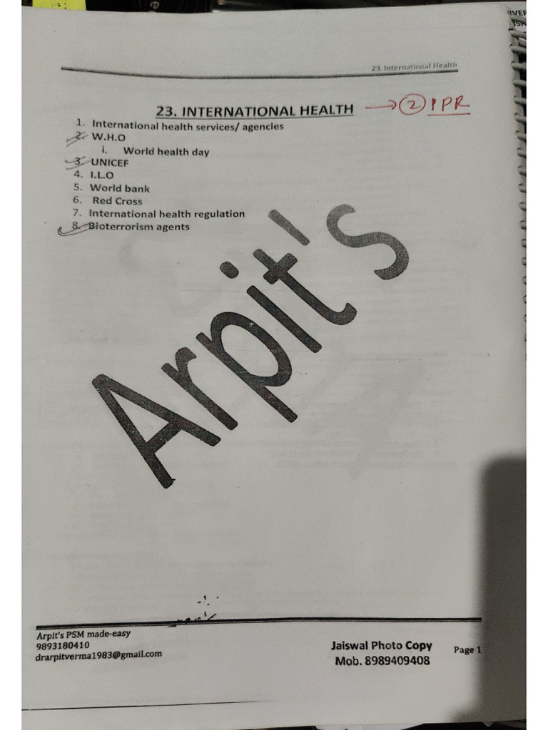 Intern National Health Arp It | PDF