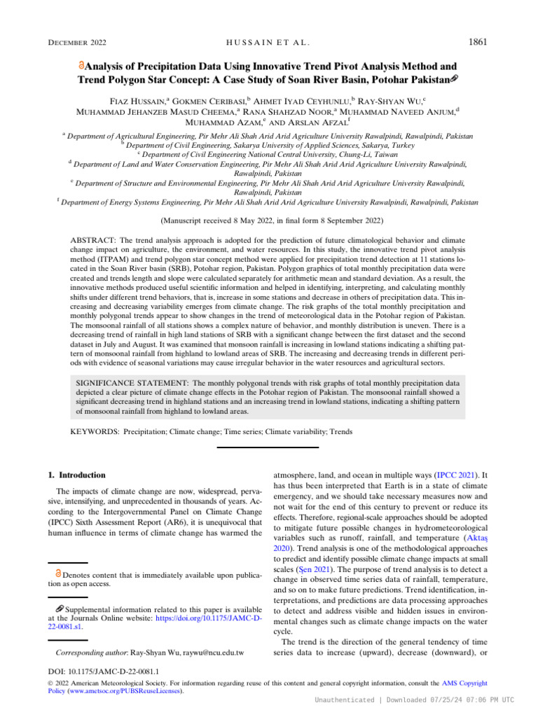 Analysis of Precipitation Data Using Innovative Trend Pivot Analysis ...