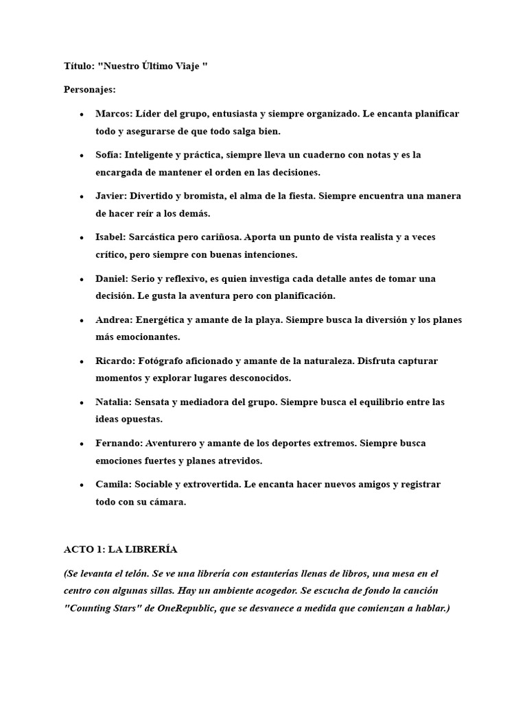 Planificación del Viaje de Graduación | PDF