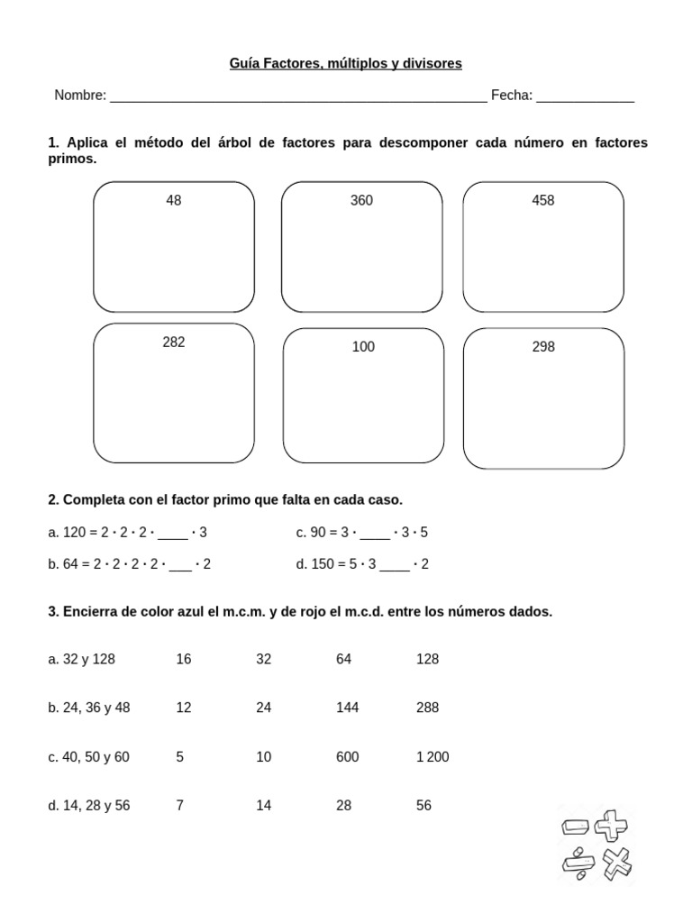 Factores, Múltiplos y Divisores: Guía Completa | PDF