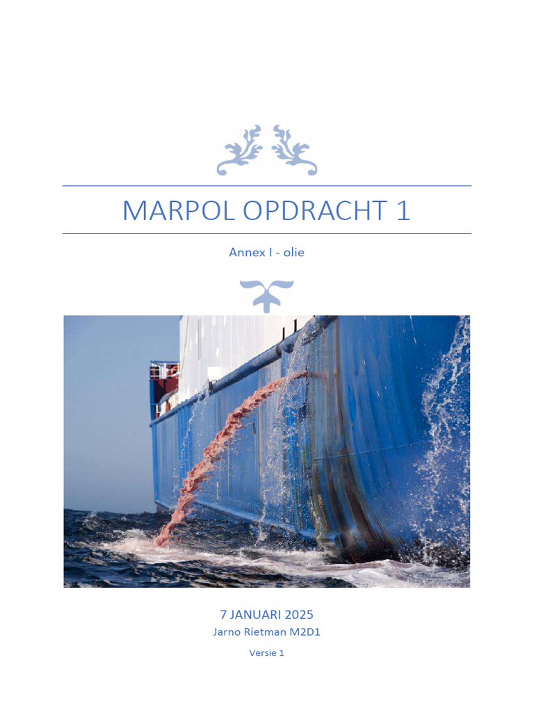 MARPOL Opdracht 1 Jarno Rietman | PDF