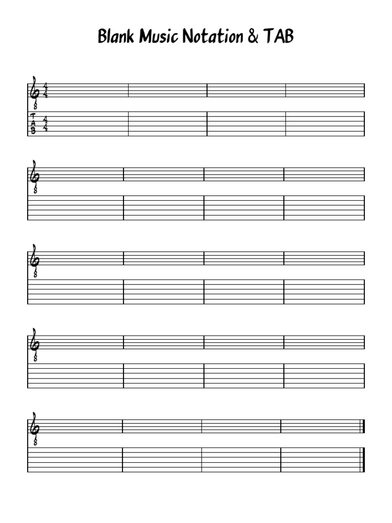 Blank Muisc Notation & TAB | PDF
