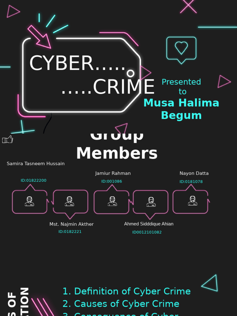 Presentation On Cybercrime | PDF | Cybercrime | Security