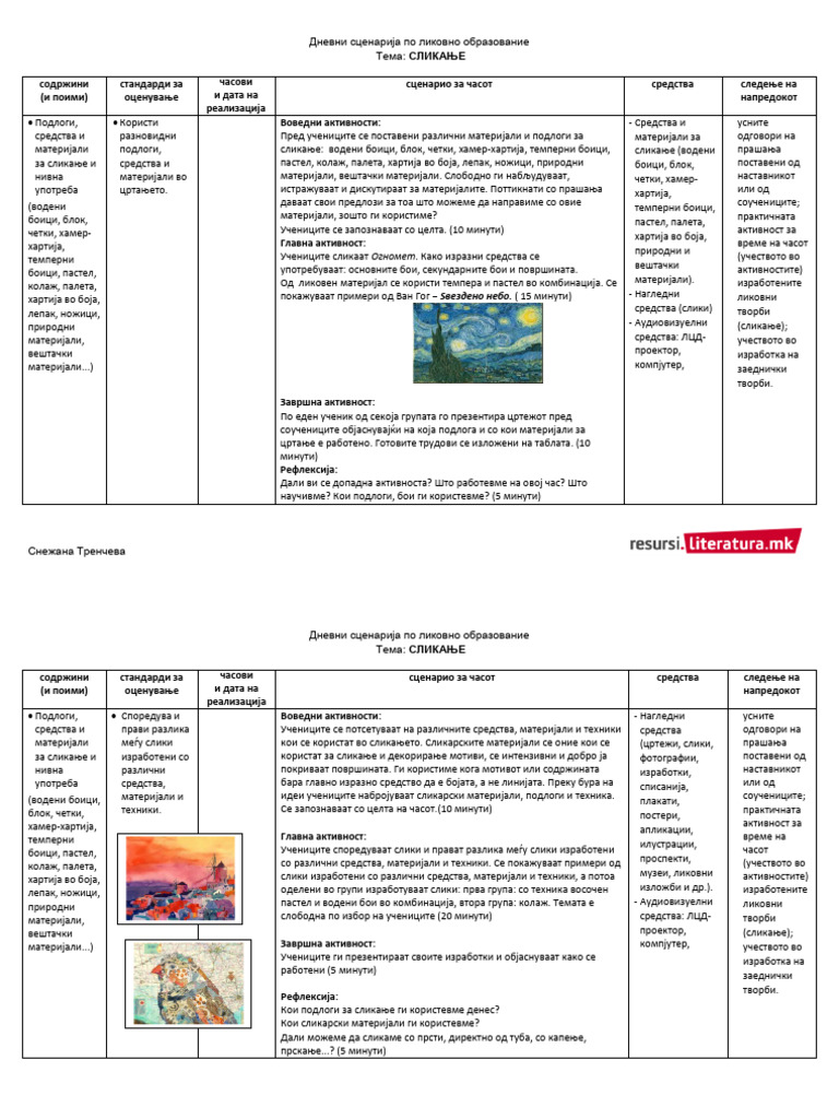 Dnevni Scenarija Za Tema 2 3 | PDF