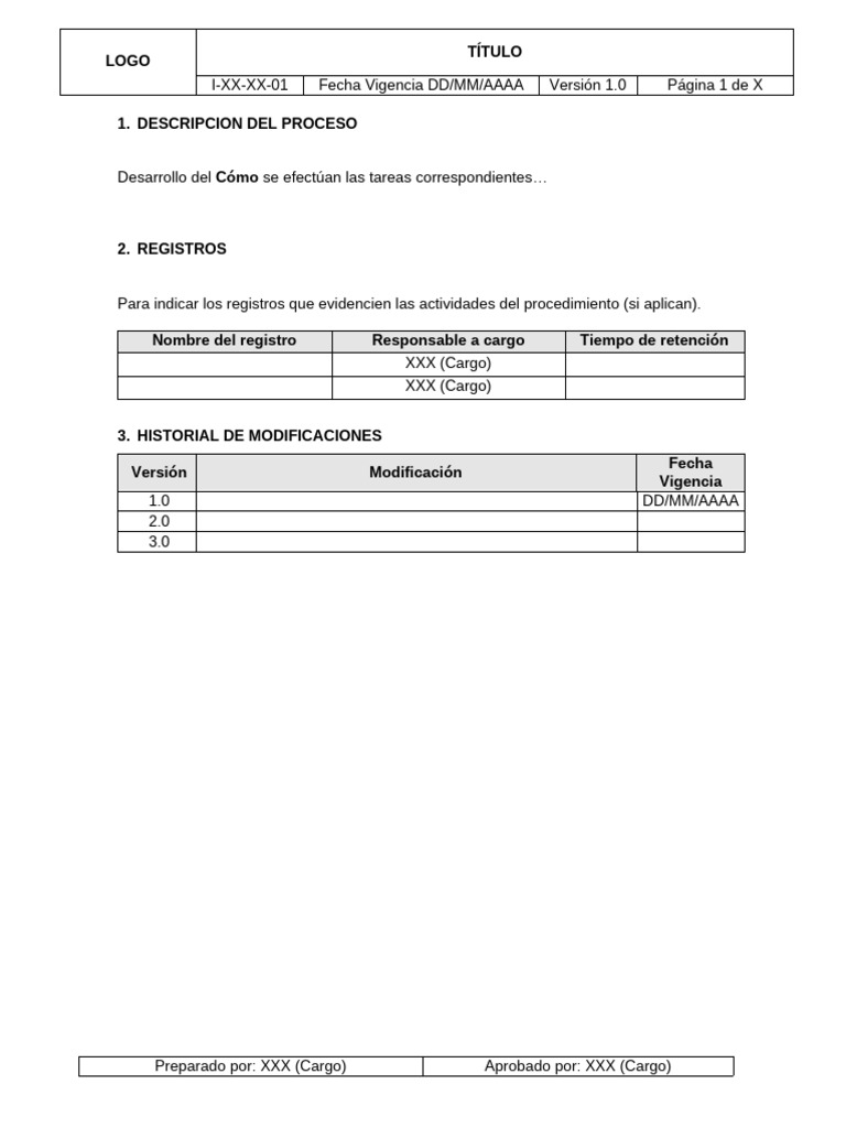 Formato de Instructivo | PDF