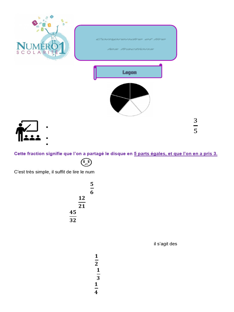 Leçon sur les fractions CM2 | PDF | Mathématiques | Nombre