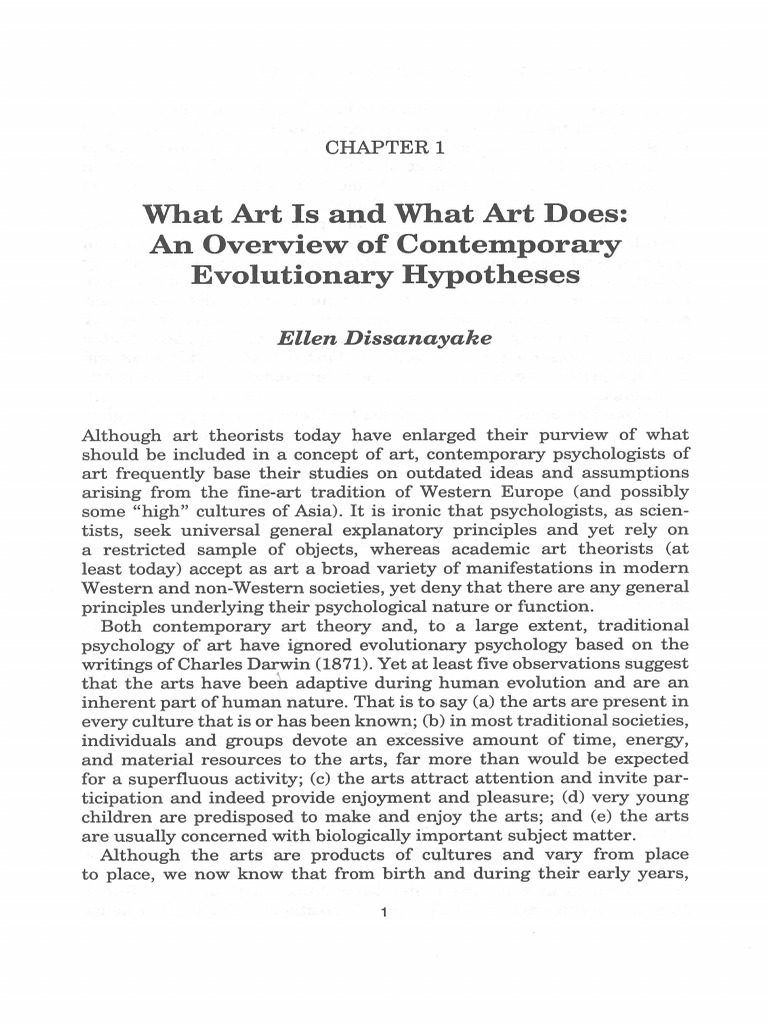 Chapter 1 What Art Is and What Art Does | PDF
