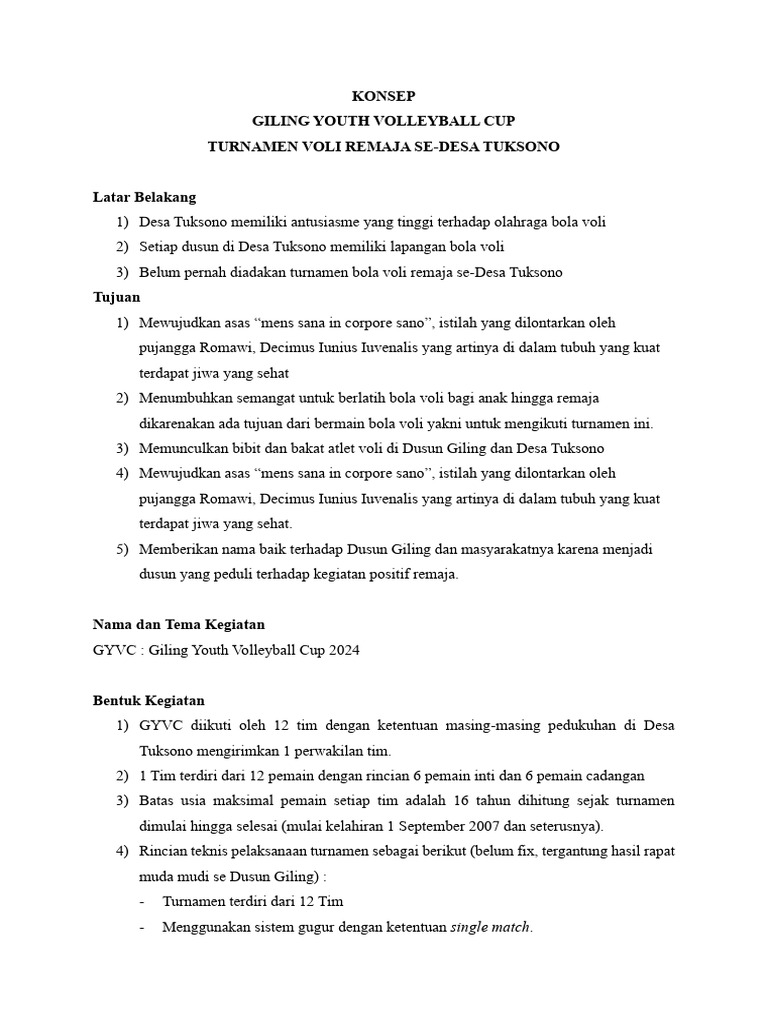 Giling Youth Volleyball Cup 2024 | PDF