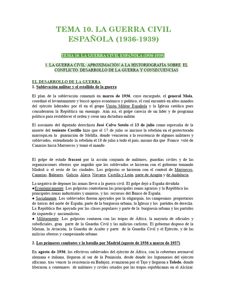 Análisis de la Guerra Civil Española | PDF | guerra civil Española ...