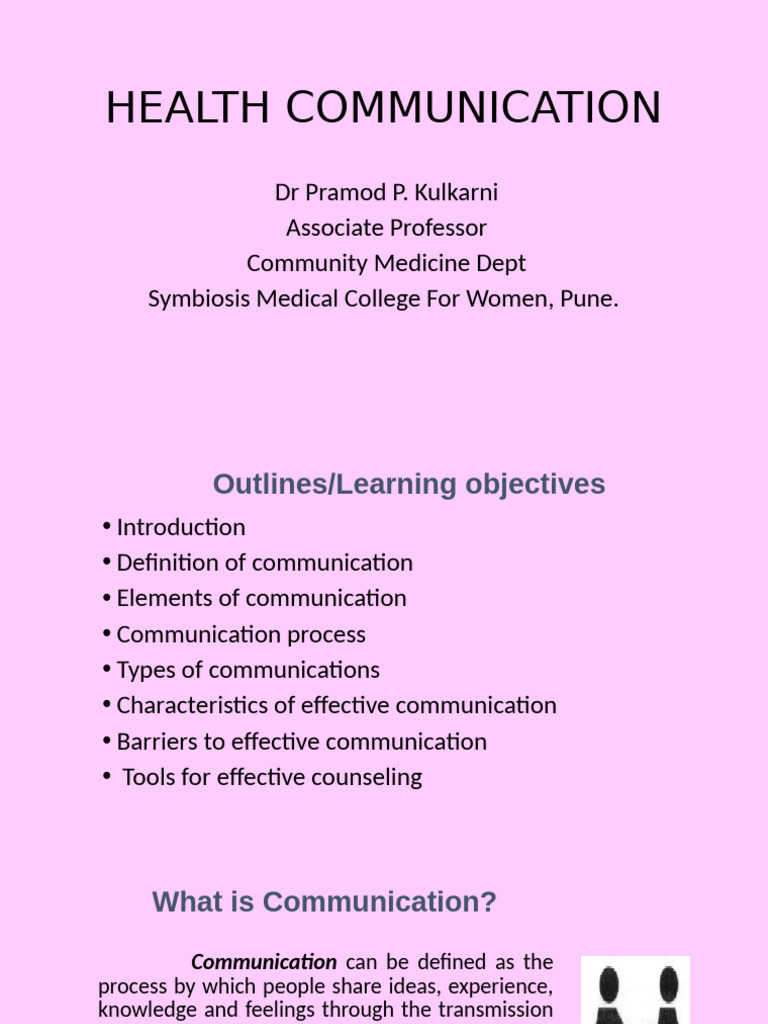 Health Communication | PDF | Nonverbal Communication | Communication