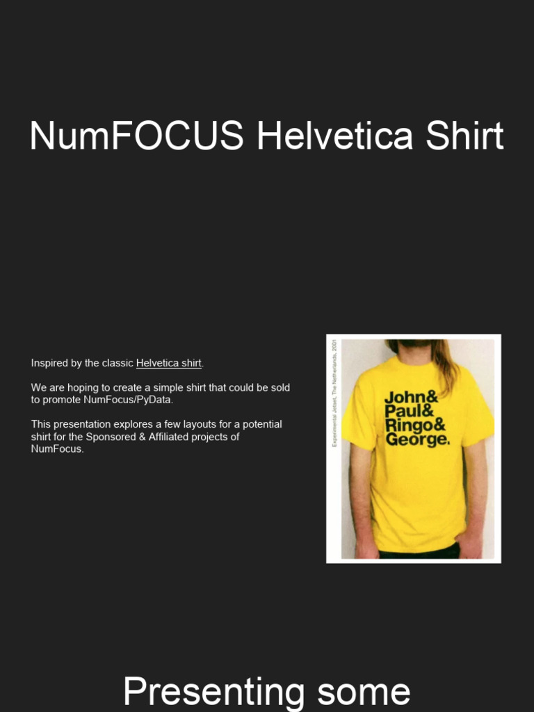 NumFOCUS Helvetica Shirt | PDF