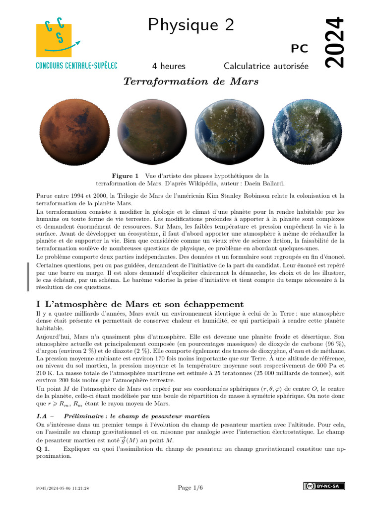 Terraformation de Mars : défis et atmosphère | PDF | Mars | Atmosphère