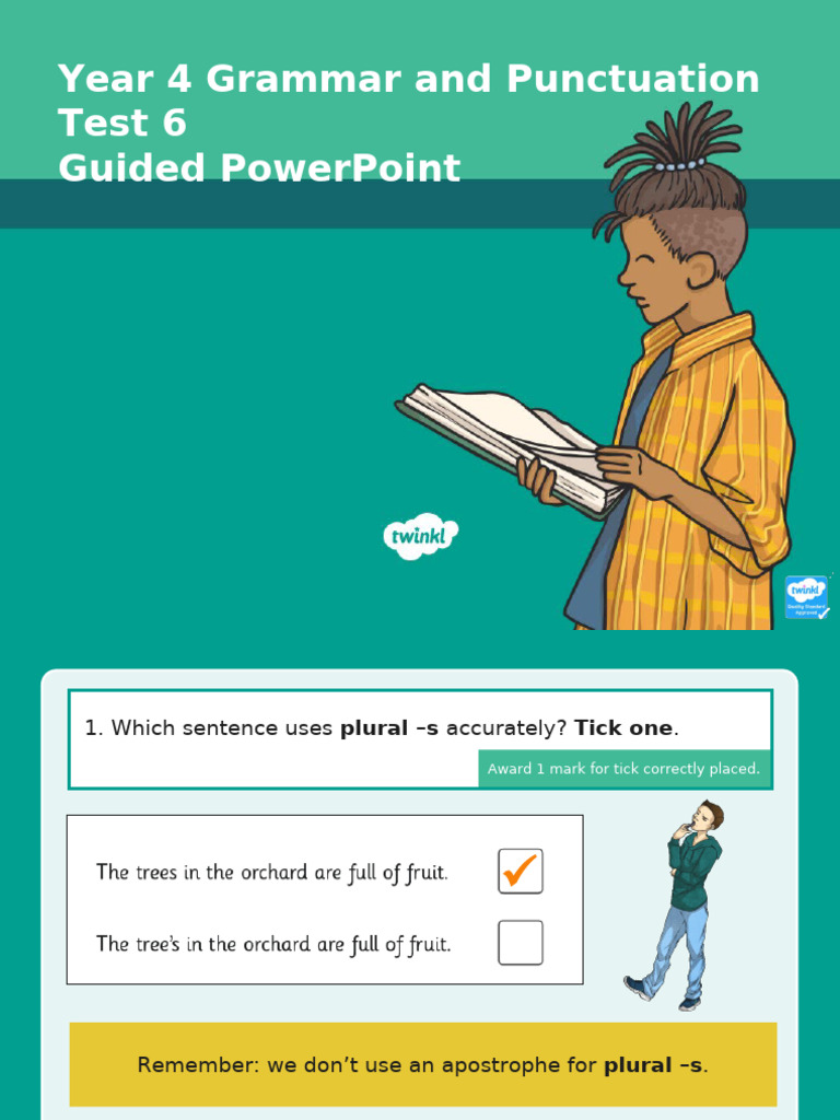 Year 4 Grammar & Punctuation Test 6 | PDF | Plural | English Language