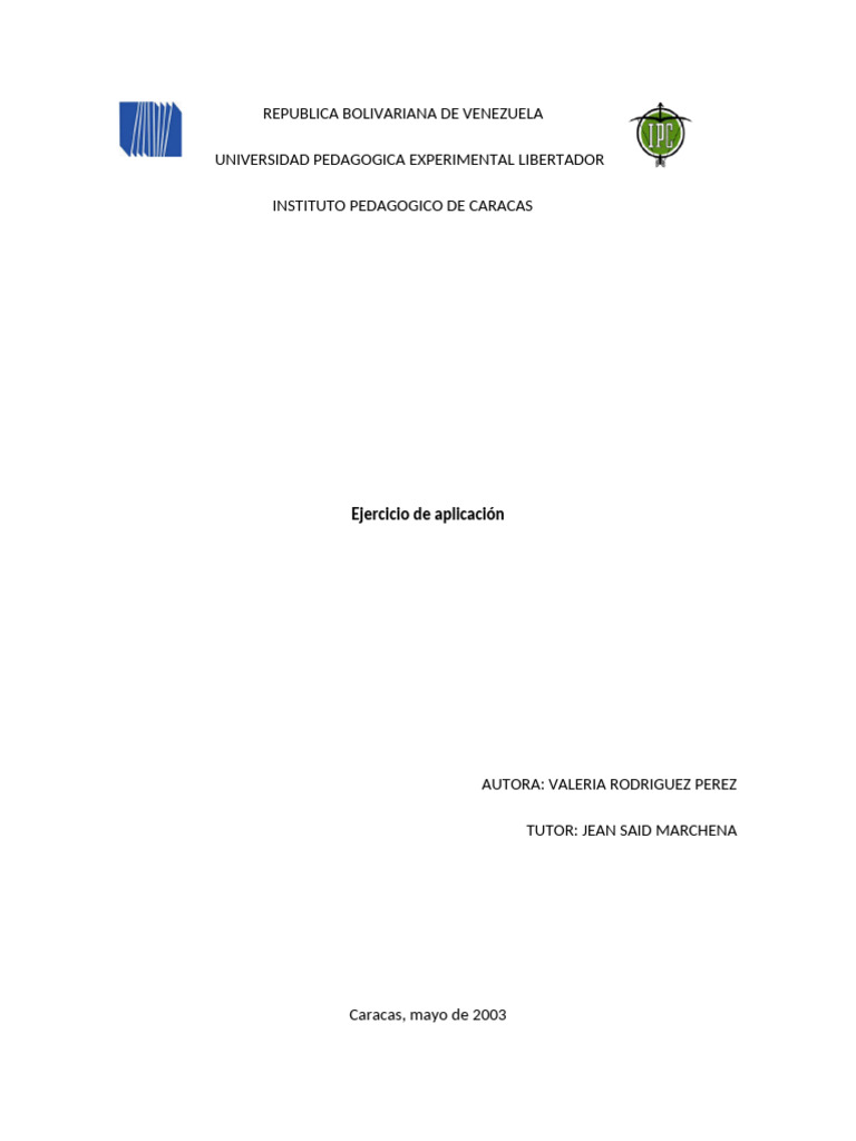 Ejercicio de Aplicacion | PDF