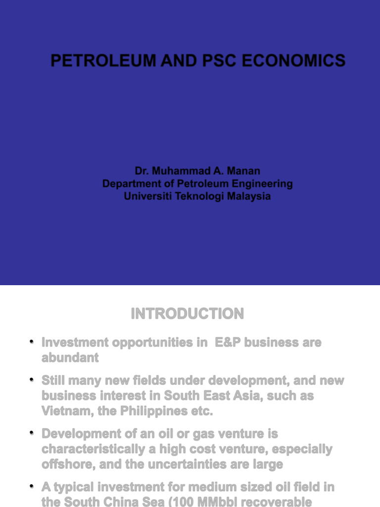 9 Petroleum and PSC Economics | PDF | Investing | Capital Expenditure