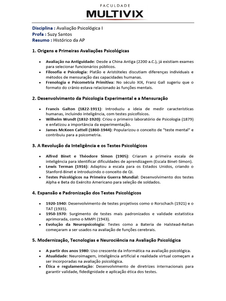 Resumo Historico AP | PDF