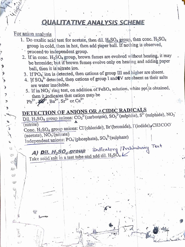 Qualitative Analysis Scheme | PDF | Materials | Chemistry