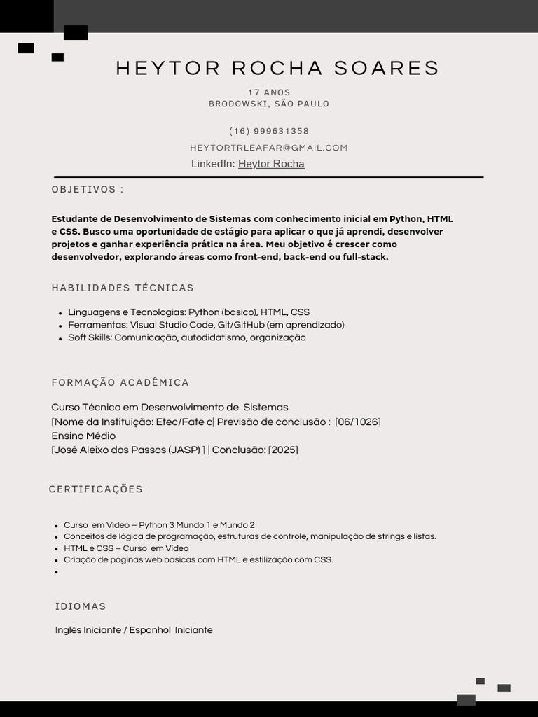 Currículo Heytor 2 | PDF