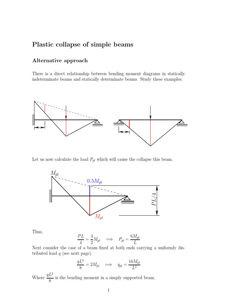 Plastic Collapse of Simple Beams Analysis | PDF