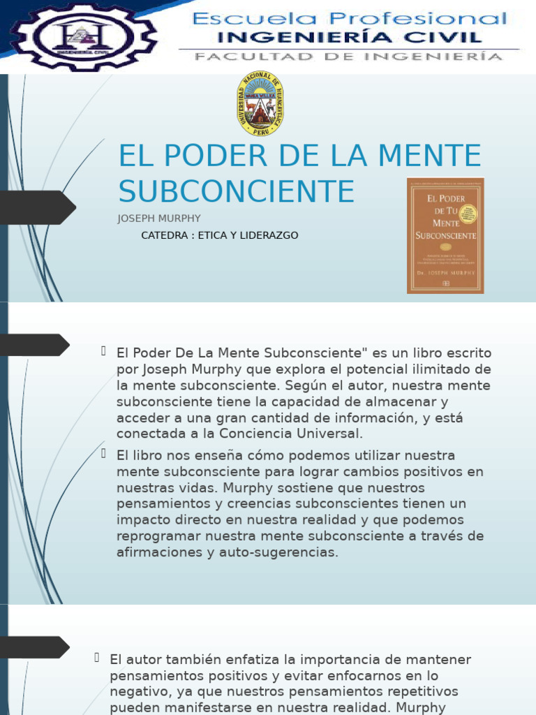 El Poder de La Mente Subconciente | PDF | Mente | Pensamiento