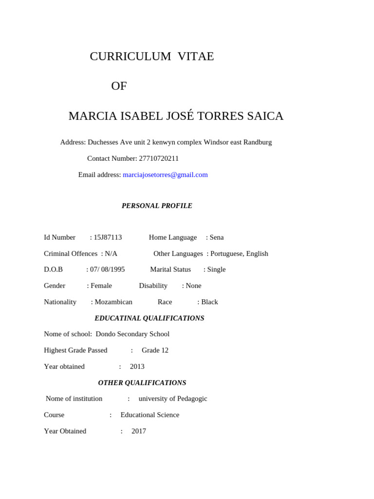 CV in English | PDF