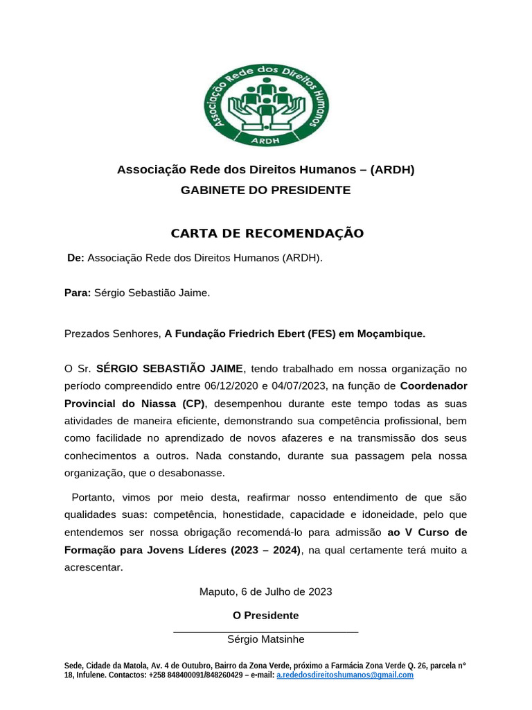 CARTA SERGIO | PDF