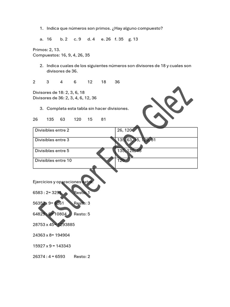 Ejerc. Matemáticas | PDF