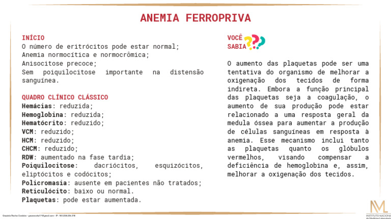 Anemia Ferropriva | PDF