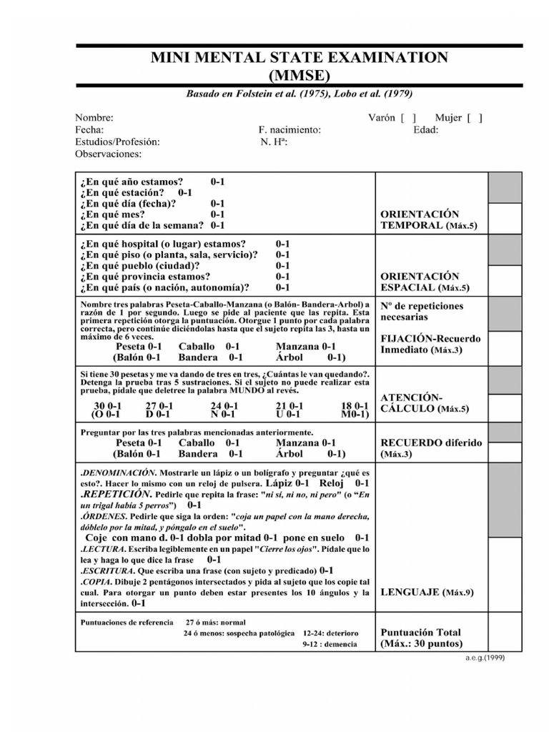 Mini Mental PDF | PDF